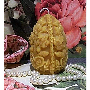 Beeswax Flower Carved Egg Candle