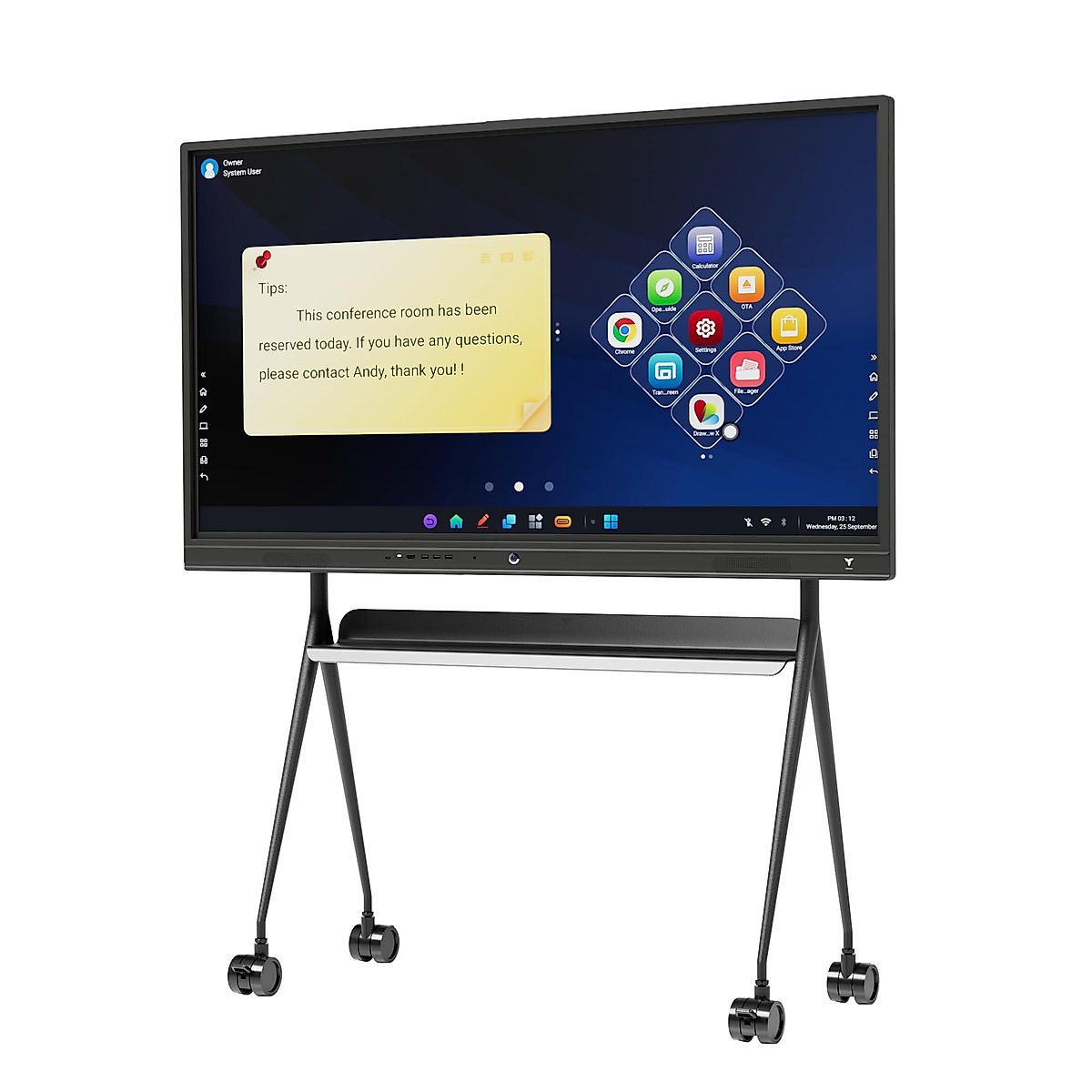 TIBURN R2 75" 4K UHD Smart Board | Smart Digital Whiteboard | All-in-One Touch Screen Computer with Open App Ecosystem, Includes Movable Stand+Wall Mount, Ideal for Office, Classroom, and Conference