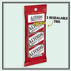 Wrigley's Altoids Smalls Peppermint Sugarfree Mint, 0.37 Ounce, 3 Count