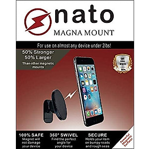 Nato Magna Mount Original [4 Pack] Universal Magnetic Cell Phone Mount for use on Any Cell Phones or Tablet - iPhone X 8 7s 6s Plus 5s Samsung Galaxy S8 Edge S7 S6 Note 5 Note 4 - 360 Degree Swivel