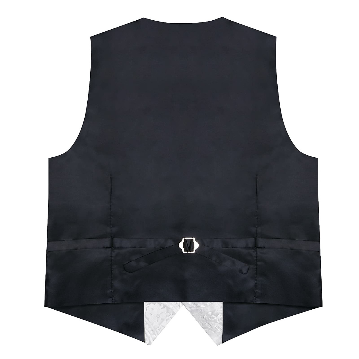 DiBanGu Mens Vest Tie Set 7PCS Silk Paisley Suit Waistcoat and Necktie Hankerchief Cufflinks Lapel Pin Set for Wedding Party, White, XX-Large