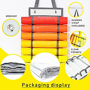 Vinyl Rolls Storage Rack, Vinyl Roll with 24 Compartment Volume Compartments Wall Mount/Door, Vinyl Storage Rack for Craftsmanship (Gray)