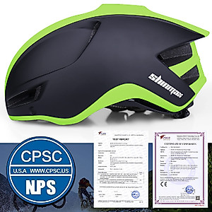 Shinmax Adult Bike Helmet,Bicycle Helmet with Removable Magnetic Goggles & USB Rechargeable Light Specialized Road Mountain Bike Helmet Adjustable Size Ultralight Cycling Helmet Men Women SM-T88