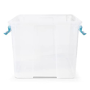 Sterilite 54 Quart Clear Plastic Stackable Storage Container Box Bin with Air Tight Gasket Seal Latching Lid Long Term Organizing Solution, 12 Pack