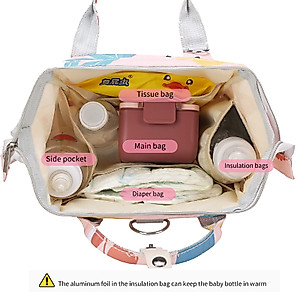 Lmbabter Baby Diaper Bag Backpack Waterproof Convertible Mini Smart Diaper Bag with Dry&Wet Separation Bag for Outdoor (Purple)