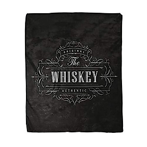 rouihot 50x60 Inches Flannel Throw Blanket Whiskey Antique Label Vintage Retro Sign Badge Beer Blackboard Home Decorative Warm Cozy Soft Blanket for Couch Sofa Bed
