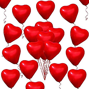 50 Pieces Love Heart Balloons Red Latex Heart Balloons for Valentines Day Wedding Anniversary Engagement Birthday Garden Company Celebration Graduation Prom Party Decoration Romantic Decoration