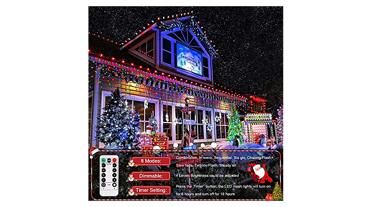 Outdoor Christmas Icicle Lights: Color Change, Battery, Timer