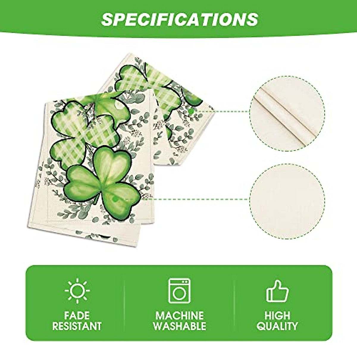 Artoid Mode Clover Shamrocks Eucalyptus Buffalo Plaid St.Patrick's Day Table Runner, Seasonal Kitchen Dining Table Runner for Home Party Decor 13x72 Inch