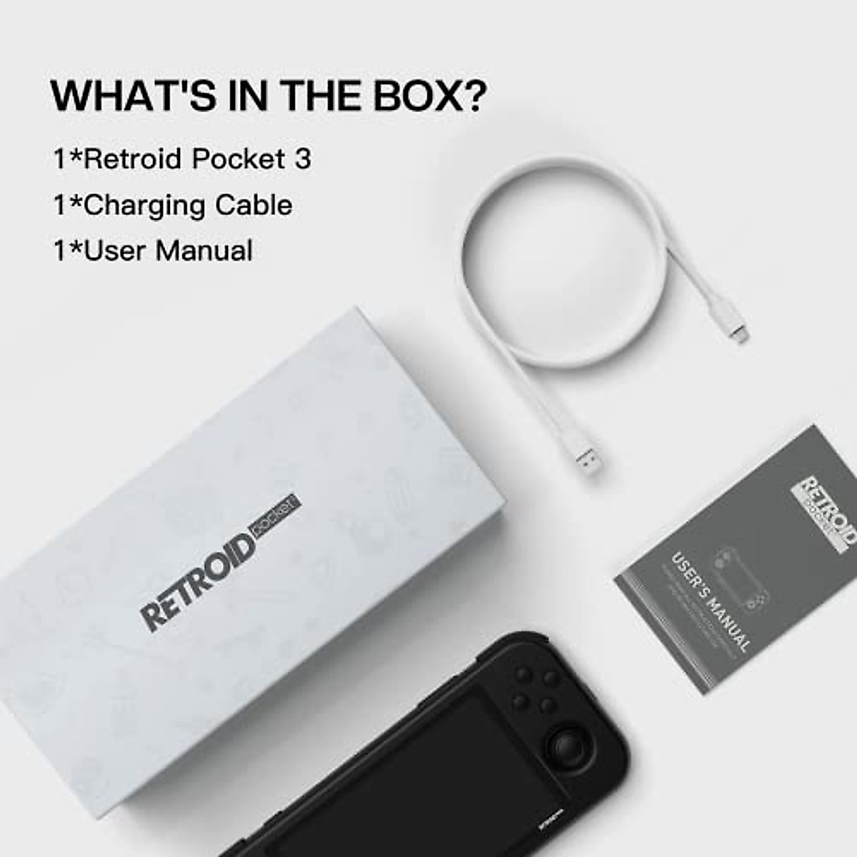 Retroid Pocket 3 Retro Game Handheld Console, Retroid Pocket 3 Android Retro Game Console Multiple Emulators Console Handheld 4.7 Inch 16:9 Display 4000mAh Battery Classic Games (Retro, 2+32GB)