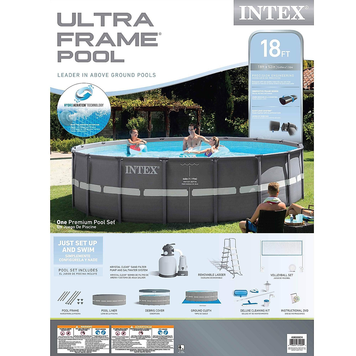 Intex 18ft X 52in Ultra Frame Pool Set with Sand Filter Pump
