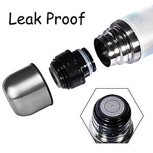 Stainless Steel Leather Vacuum Insulated Mug Colorful Texture Thermos Water Bottle for Hot and Cold Drinks Kids Adults 16 Oz