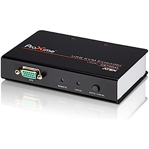 ATEN CE700A Console Extender USB VGA KVM Extender CAT5 up to 500ft - Built in ESD - Includes 2x Power Adapters for Local and Remote Unit, KVM Cables and Rack Mount kit