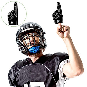 Sinmoe 24 Pcs Mini Foam Finger Sport Fan Foam Mini Finger, We're #1 Sports Themed Party Supplies for Baseball Basketball Soccer Events Team Gifts(Black)