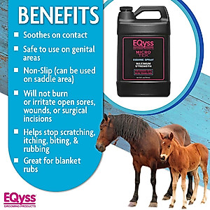 EQyss Micro-Tek Equine Itch Relief Spray - Soothes Irritated Skin, Stops Itching, Scratching, Rubbing - for All Horses, Ponies, Mares, Foals (128 oz)
