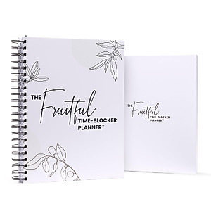 52-Weeks Undated, Time Blocking Planner, Increase Productivity and Improve Time Management, Set Annual & Monthly Goals, Hardcover, Wire Bound, Instructions on How to Time Block (White Matte)