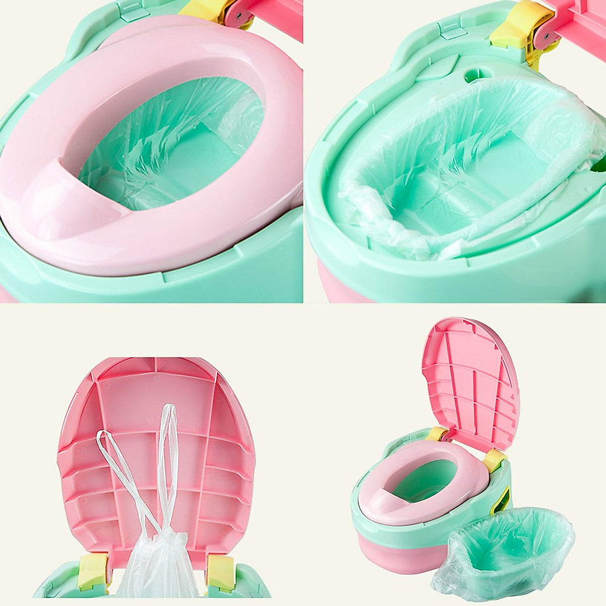 Potty Liners Disposable, Travel Potty Chair Liners with Drawstring Universal Training Toilet Seat Potty Bags Cleaning Bag for Kids Toddlers …
