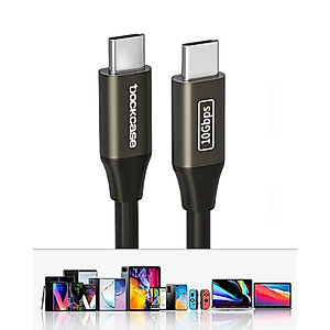 DockCase USB C to USB C Cable(2-Pack), USB C 3.2 GEN2 10Gbps Data Transfer Cable, 100WPD Fast Charging, 4K Video Monitor for MacBook Pro, iPad Pro, iPhone15/15Pro/15Plus, T5 LaCie SSD[3.28ft]