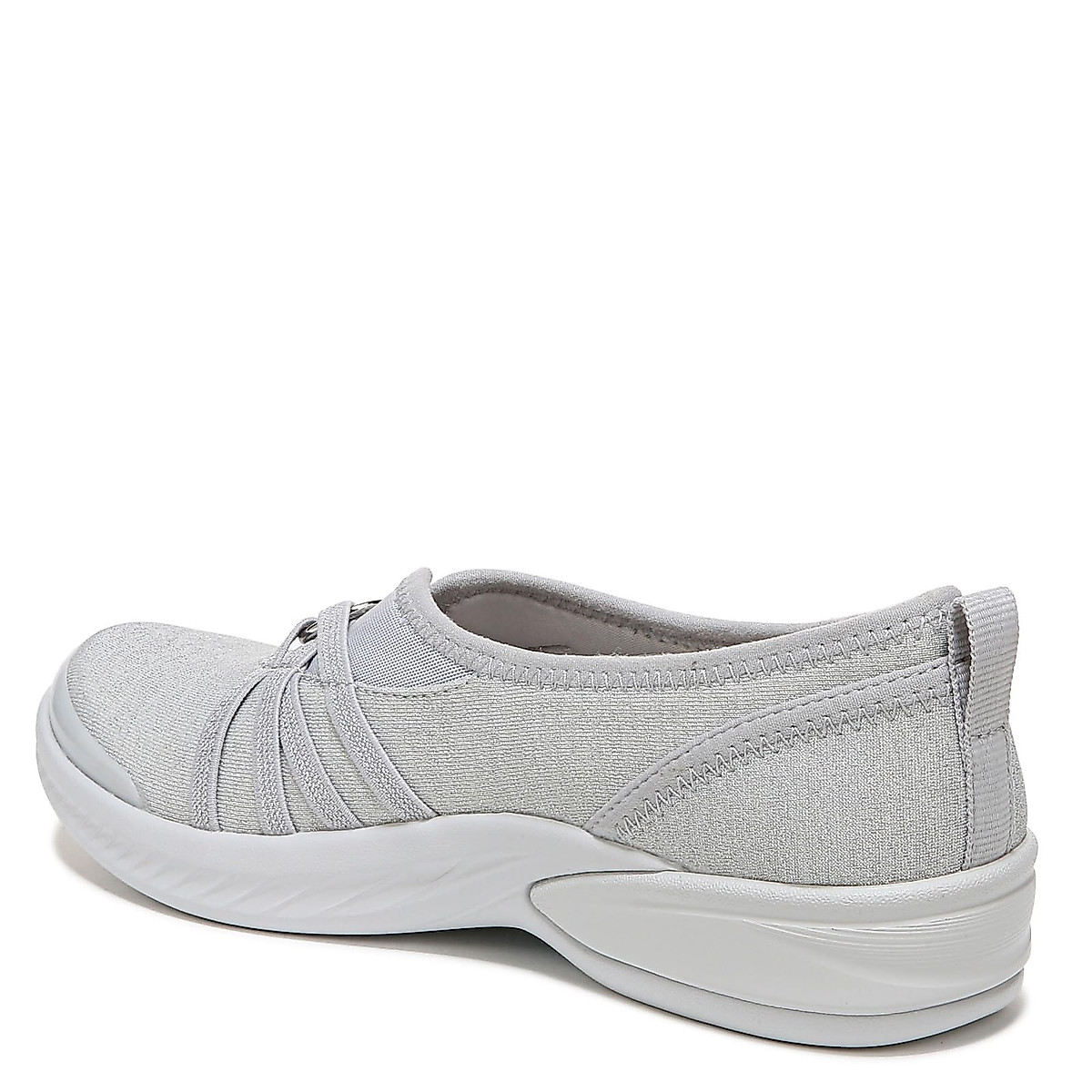 BZees Womens Niche Slip-On Silver Shimmer 8 M