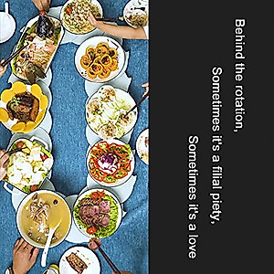 WMQ Household Long Table Rotating Manual Dining Table, Turntable Oval Dining Table, Turntable Adjustable Length Turntable