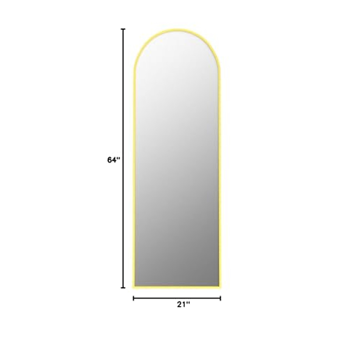 JAWGLOW Arched Full Length Mirror, 64" x 21" Free Standing Floor Mirror, Modern Full Body Mirror with Stand, Wall Mirror with Aluminum Alloy Frame for Bedroom,Living Room, Gold