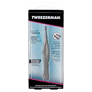 Tweezerman G.E.A.R. Flat Tip Tweezer for Women and Men