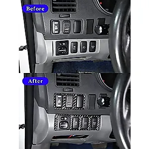 for Toyota Tacoma 2011-2015 Real Carbon Fiber Car Mirror Adjustment Switch Frame Sticker Decorative Panel Cover Protection Car Interior Accessories