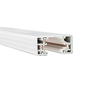 WAC Lighting H Track 8FT Single Circuit Field Cuttable 120V Track for H Style 3-Wire Track Fixtures with 2 Endcaps in White