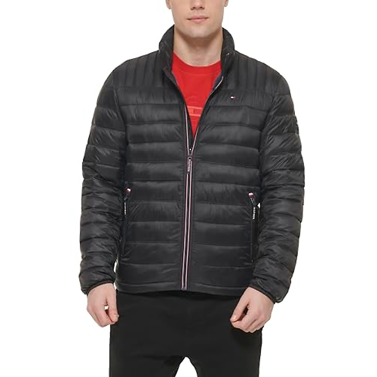 Tommy Hilfiger Men's Water Resistant Ultra Loft Down Alternative Puffer Jacket, Black, Medium