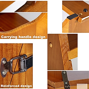 LUCEAE Step Stool,4 Tier Folding Wooden Seat Portable Shoe Closet High Stool Eco-Friendly Water Paint Reinforced Hinged Ladder Stool Tongue and Groove Structure Smooth Ladder Body,Safe and Sturdy Dura