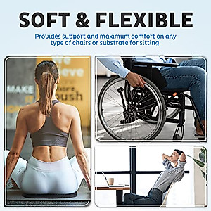 Gel Seat Cushion for Long Sitting - Portable Gel Cushion with Ergonomic Honeycomb Design - U Shape Size 17.75" x 13.75" x 1.75" Gel Seat Cushions for Pressure Relief With Removable Cover Washable