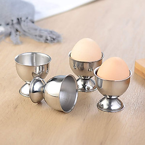 ccHuDE 2 Pcs Stainless Steel Egg Cups Holders Egg Tray for Soft Boiled Eggs Kitchen Tool