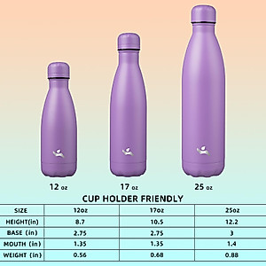 Konokyo Insulated Water Bottles,25 oz Double Wall Stainless Steel Vacumm Metal Flask for Sports Travel,Lavender