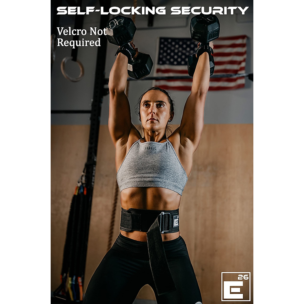 Element 26 Self-Locking Weight Lifting Belt | Premium Weightlifting Belt for Serious Functional Fitness, Weight Lifting, and Olympic Lifting Athletes (Extra Small, Black)