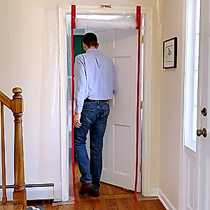 ZIPWALL ZipDoor ZDS Standard Dust Barrier Zipper Door Kit, 1 Pack, Red