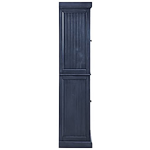 Crosley Furniture Seaside Kitchen Pantry Cabinet, Distressed Navy