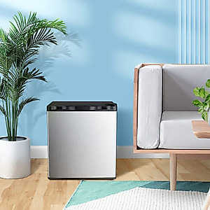 Kismile Mini Freezer,1.1 Cu.ft Upright Freezer with Reversible Single Door,Removable Shelves,Small Freezer with Adjustable Thermostat for Home/Kitchen/Office (Stainless Steel)