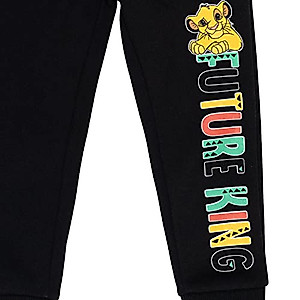 Disney Lion King Simba Pumbaa Timon Toddler Boys Fleece 2 Pack Pants Black/Grey 4T