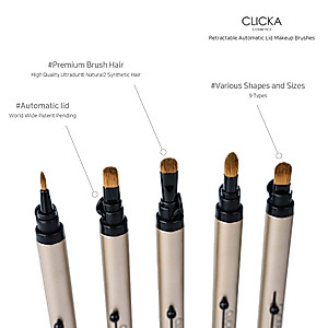 Retractable Automatic Lid Professional Lip Brush 1pc (Champagne Gold)