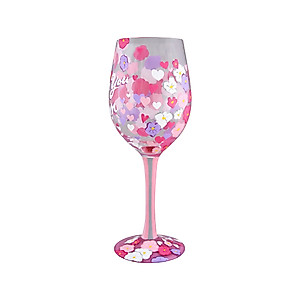 Enesco Wine Glass I Love You Mom, STD, Multicolor