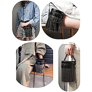 FONETTOS Y2K Punk Bag Tassel Totes Gothic Fringe Bag Women Shoulder Funky Bags Sourpuss Rock Fashion Crossbody Handbag