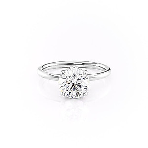 Moissanite Ring 925 Sterling Silver Handmade Hidden Halo Engagement Ring 1.00 CT Round Cut Moissanite Diamond Halo Solitaire Wedding Bridal Rings for Women Her Propose Ring (White, 6)