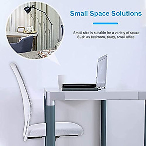 Height Adjustable Computer Chair Ergonomic Chair Without Arms Mid Back Task Chair Cheap Rolling Swivel Modern Mesh Chair for Home and Office (White)