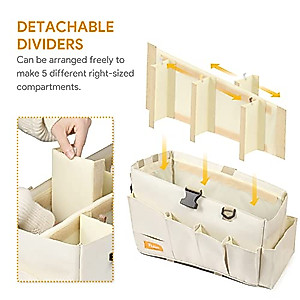 Philiva Large Cleaning Caddy Bag, Wearable 2 in 1 Cleaning Bag for Cleaning Supplies & Housekeepers with Handle and Shoulder Strap