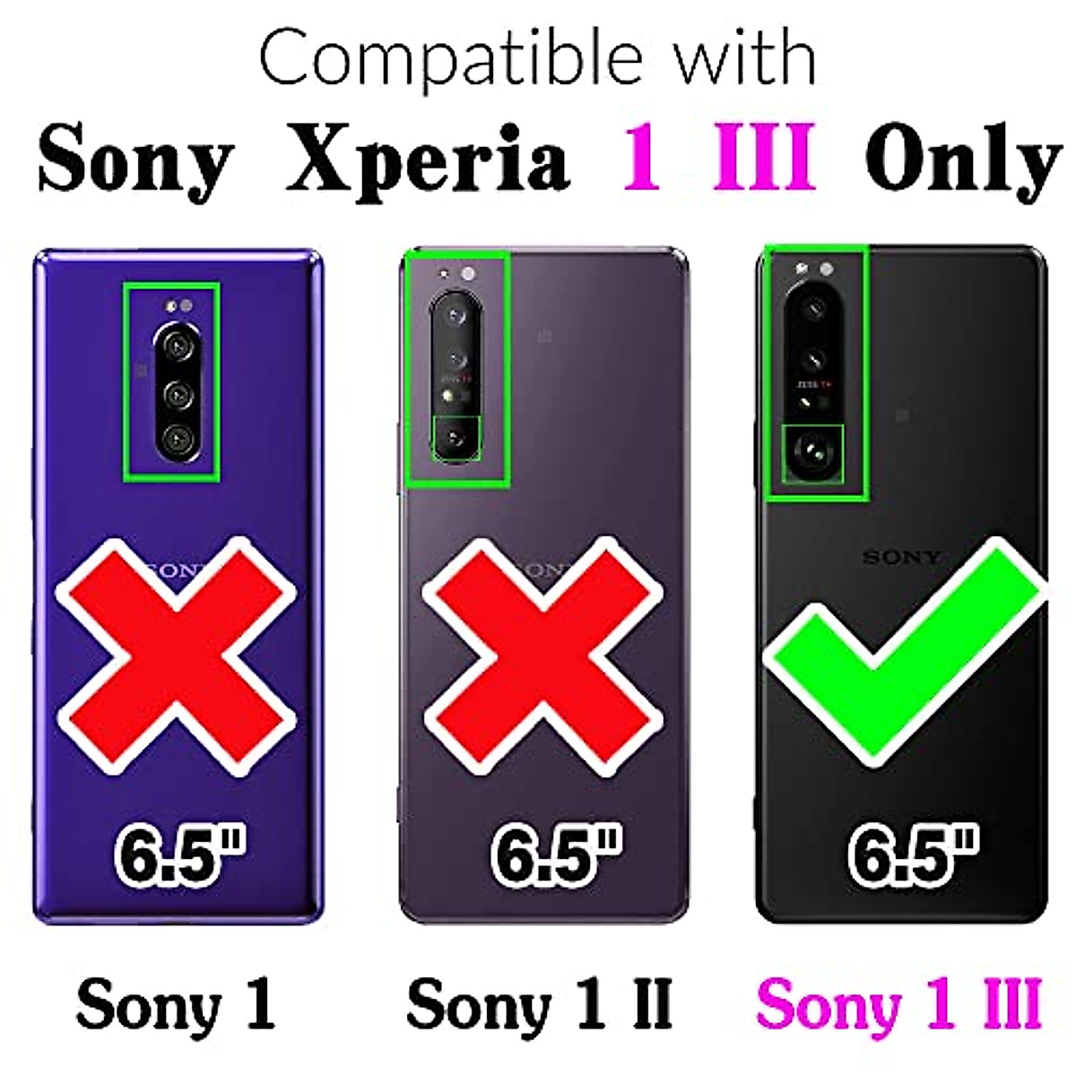 Asuwish Phone Case for Sony Xperia 1 III 3 / Experia1iii 5G Wallet Cover with Tempered Glass Screen Protector and Credit Card Holder Zipper Stand Leather Cell Experia 1III 5G XQ-BC72 Women Men Blue