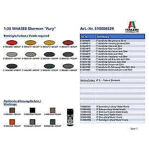 Italeri 6529S - 1: 35 m4 a3e8 Sherman, Fury, Shield