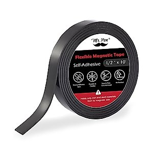 Mr. Pen- Flexible Magnetic Tape, 1/2 Inch x 10 Feet, Magnetic Strip, Magnets with Adhesive Backing, Magnetic Strips with Adhesive Backing, Magnet Tape, Magnetic Tape Roll, Adhesive Magnetic Strips.