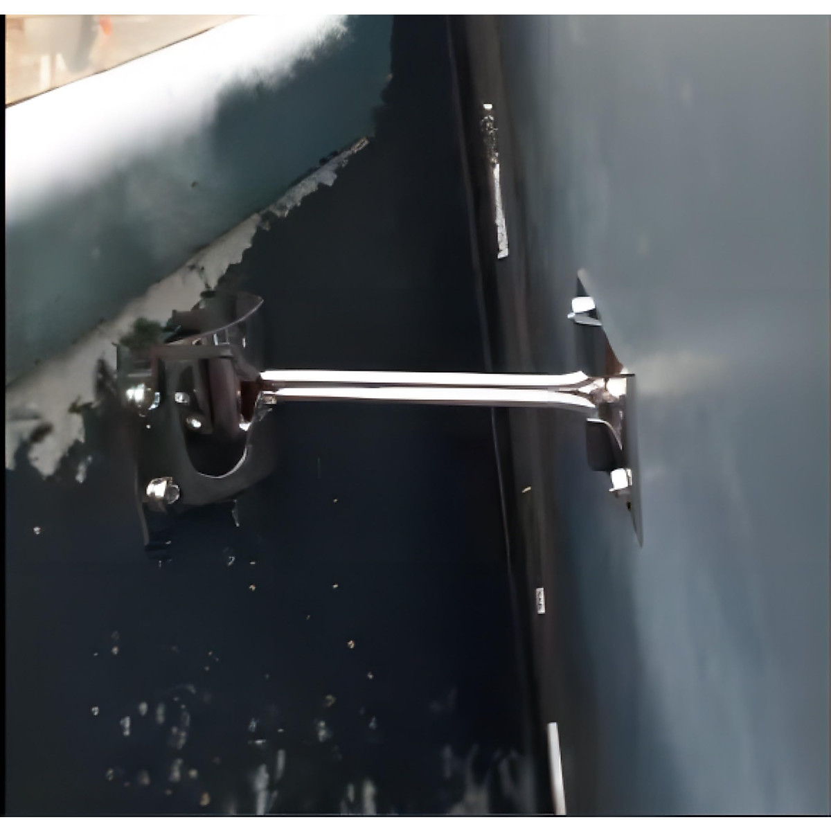 zqgsm 2 Set T Style Galvanized Iron Entry Door Catch Latch Holder RV Camper Trailer Cargo 6 inch