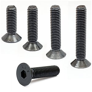 MonsterBolts - #10-24 x 3/4" Flat Head Socket Cap Screws, ASTM F8356, Alloy Steel, Black Oxide, 10 Pack