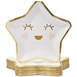 Sparkle and Bash 48-Pack Twinkle Little Star Paper Plates for Baby Shower, Gender Reveal Party (9 in)